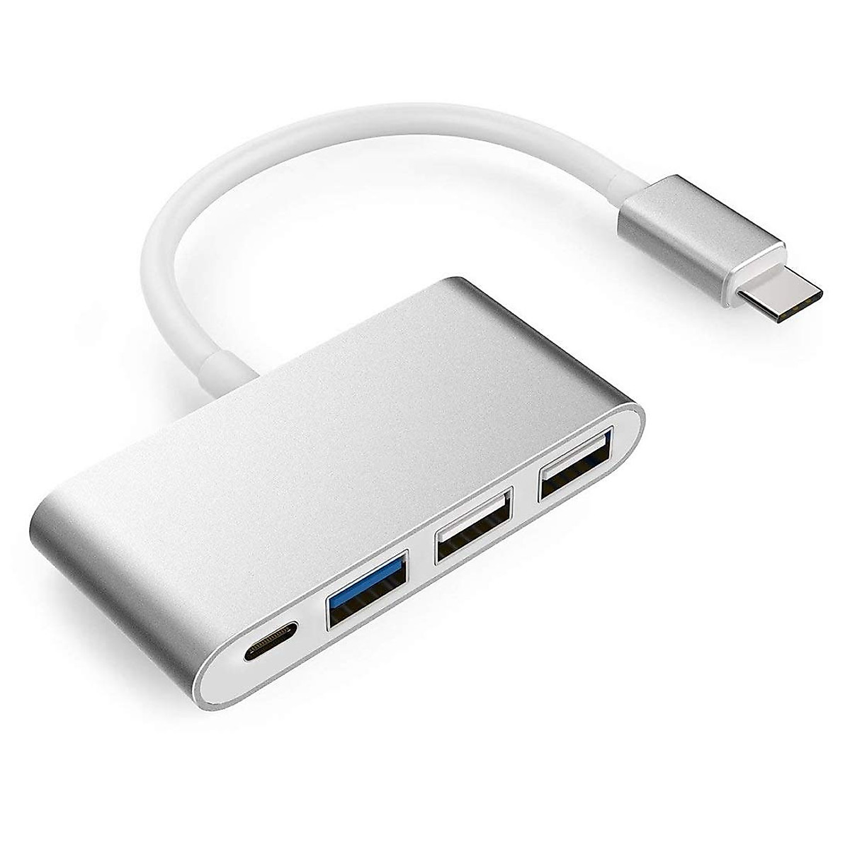 USB Hub Portable USB Hub Type C to Type C and USB 3.0 USB 2.0 Port HUB Adapter for New MacBook Pro with Touch Bar(Gold) (Color : Silver)