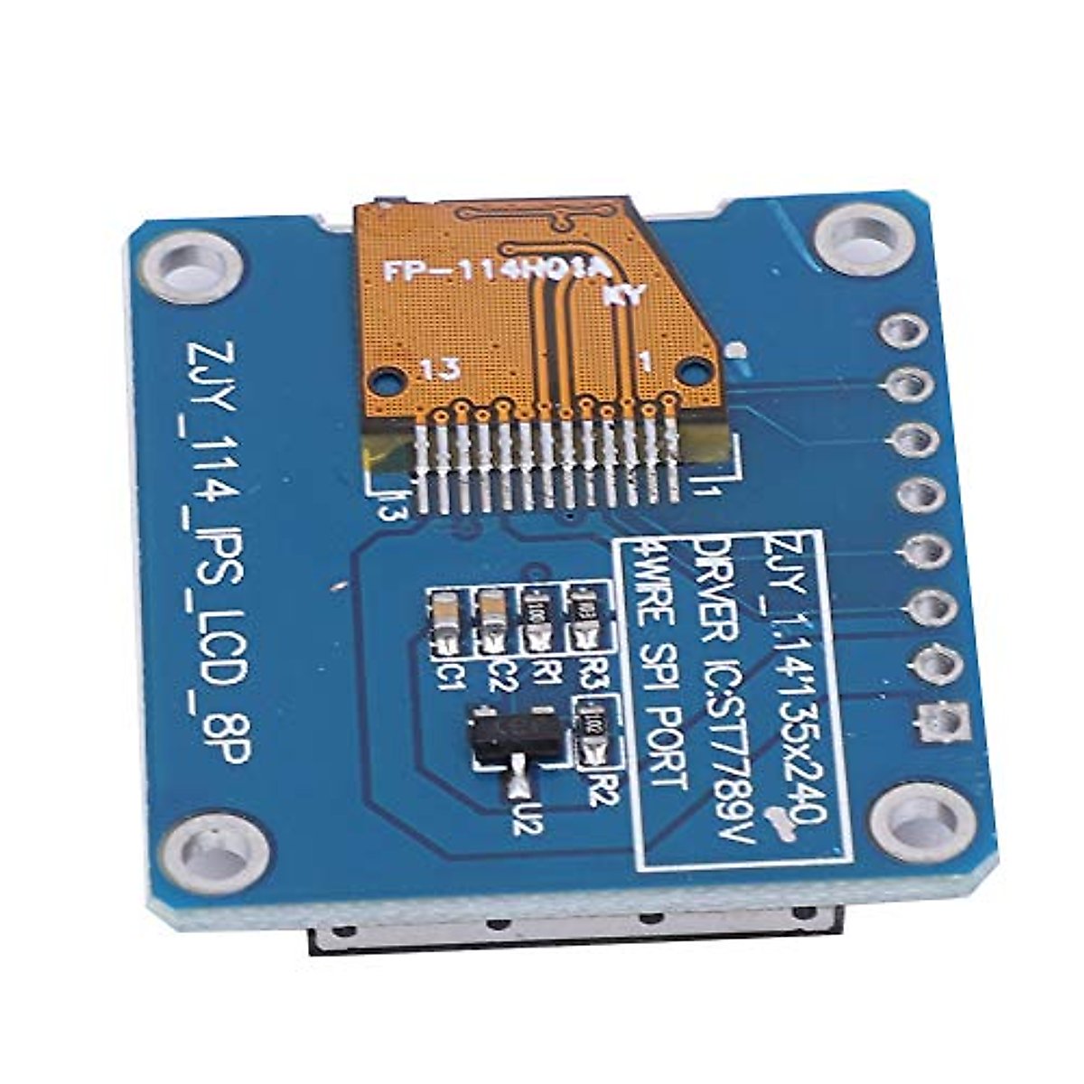 KUIDAMOS TFT Display Screen Module, 8P 4-Wire SPI Interface 135x240 28 x 31.4mm Screen Module 1.14 Inches 1.1 X 1.2in DIY Circuit