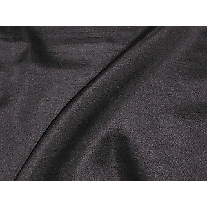 Shantung Satin Faux Silk Dupioni 60' Wide Fabric (Black STS-5)