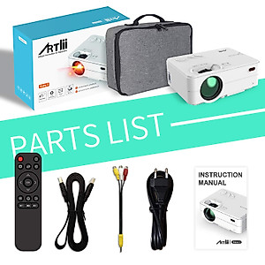 Artlii Enjoy2 Projector with WiFi and Bluetooth, Mini Projector, Portable Projector, Compatible with TV Stick, iOS, Android