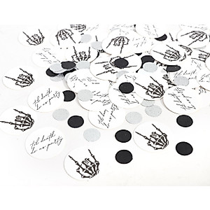 Til Death Do Us 180pcs Party Confetti - Bride or Die Bachelorette Party Decor,Gothic Wedding Decorations,Bachelorette Party Table Confetti With Dots,Halloween Carnival Party Photo Props