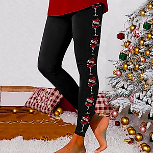 AMDBEL Christmas Leggings for Women 2023, Women's Christmas Leggings Christmas Pants Graphic Printed Skinny Tights Yoga Pants