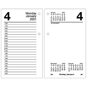 2021 Daily Desk Calendar Refill by AT-A-GLANCE, 3-1/2" x 6", Loose-Leaf (E7175021)