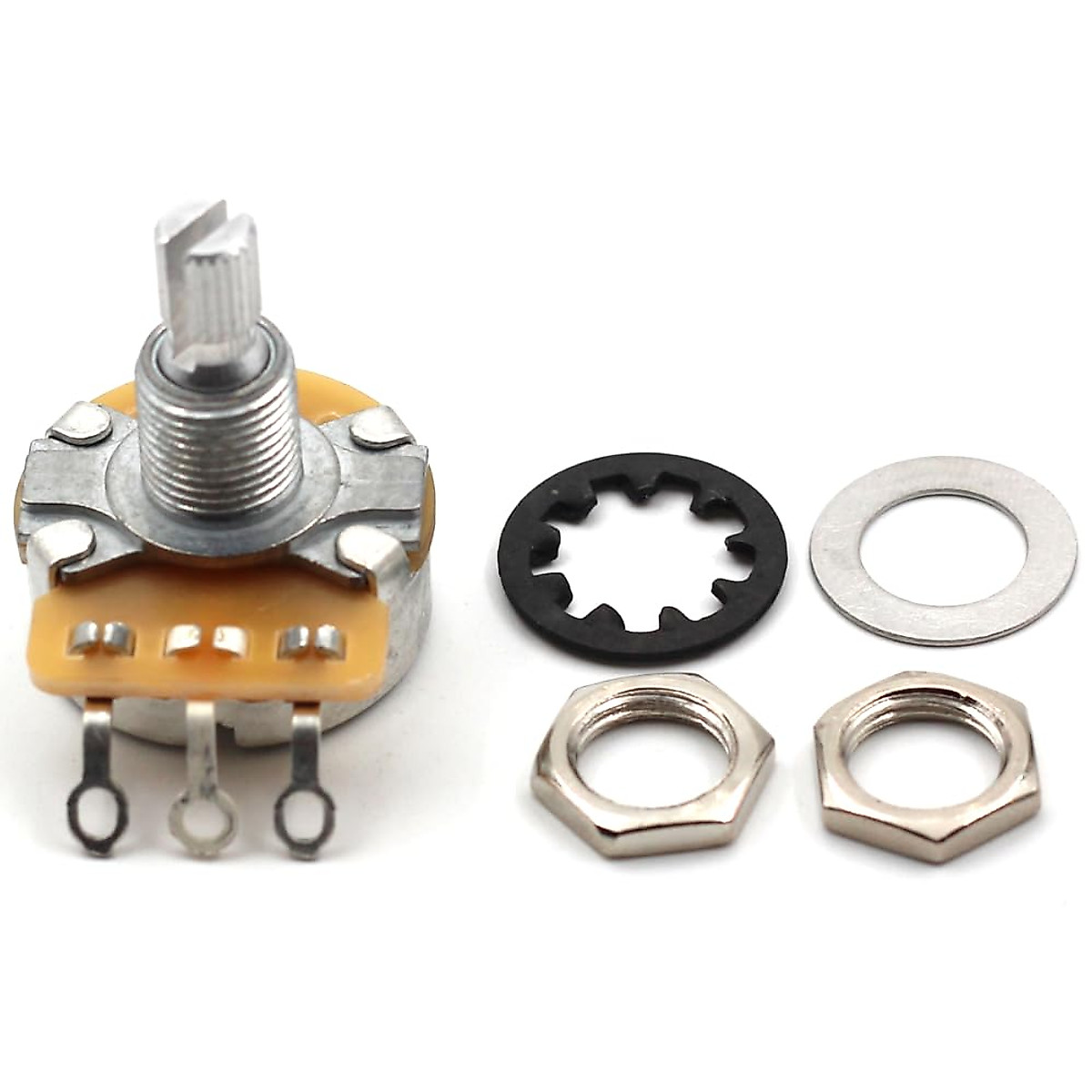 The Art of Tone Electric Guitar Parts Kit: Audio Taper CTS 500k Pot: Set of 4 (4X) Split Shaft, Replacement for Fender Potentiometer.