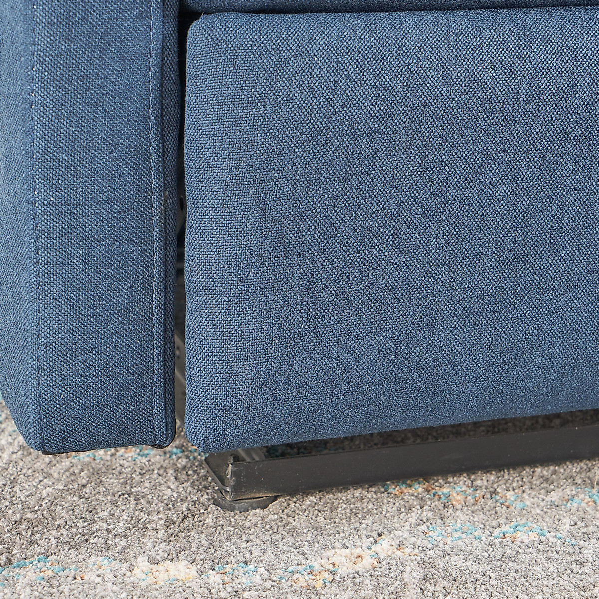 Christopher Knight Home GDFStudio Hana Plush Cushion Tufted Back Loveseat Recliner (Fabric/Navy Blue)., 37D x 46.5W x 40H in