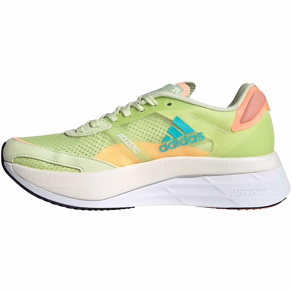 adidas Adizero Boston 10 Running Shoe - Women's Almost Lime/Mint Rush/Light Flash Orange, 9.5