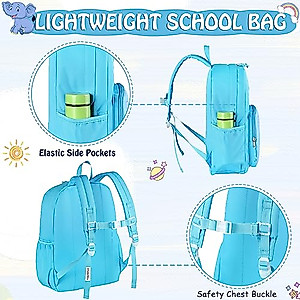 Backpack for Kids, Chasechic Water-resistant Toddler Preschool Kindergarten Bookbag for Kids with Chest Strap Blue Elephant