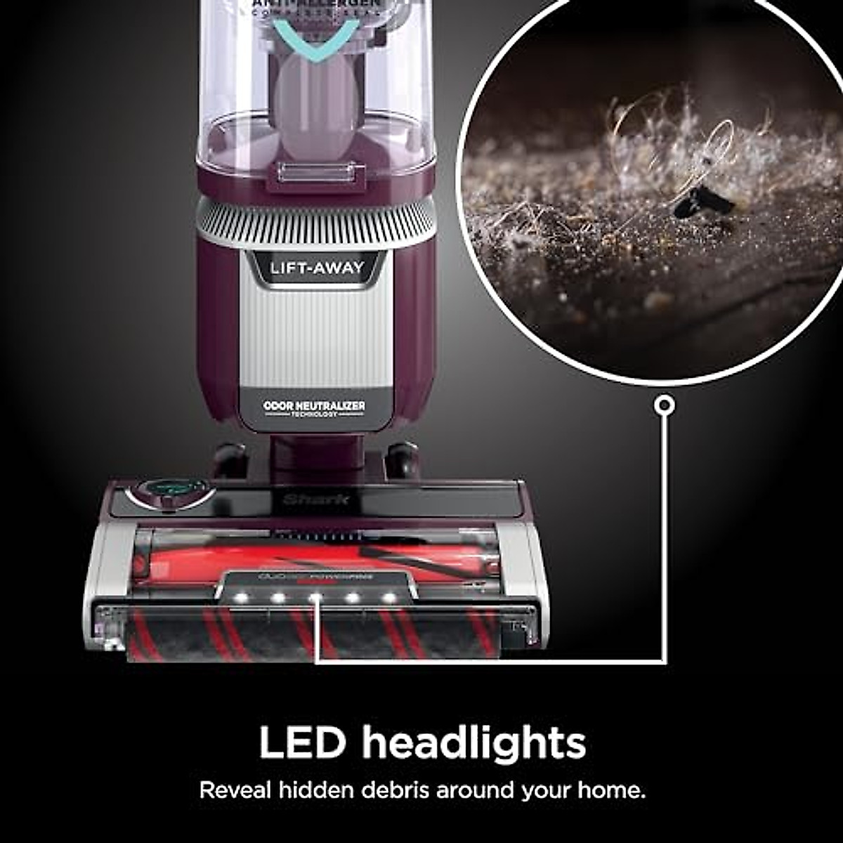 Shark LA702 Rotator Pet Lift-Away ADV Upright Vacuum with DuoClean PowerFins HairPro & Odor Neutralizer Technology, Wine Purple