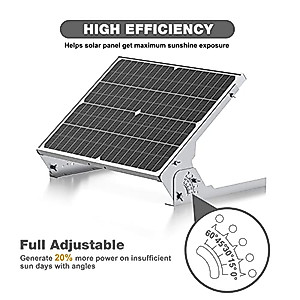 Allto Solar 20W 30W Adjustable Solar Panel Tilt Mount Mounting Bracket with Durable Stainless Steel Tilt Legs + 5 Precise Hole Placement for RV, Roof, Boat, Shed, Any Off-Grid Solar Systems