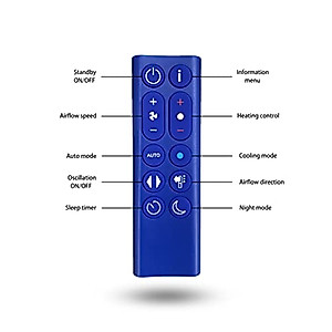 Replacement Remote Control for HP04 HP05 Dyson Pure Hot + Cool Purifying Fan Air Purifier/Heater