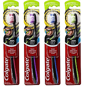 Colgate 360 Fresh N' Protect Toothbrush, Ultra Compact, Soft (Colors May Vary) - Pack of 4