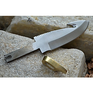 Whole Earth Supply (Set of 2) CUSTOM BLANK Guthook Knife Making Hunter Blade w/Brass Guard Bolster BLSM02