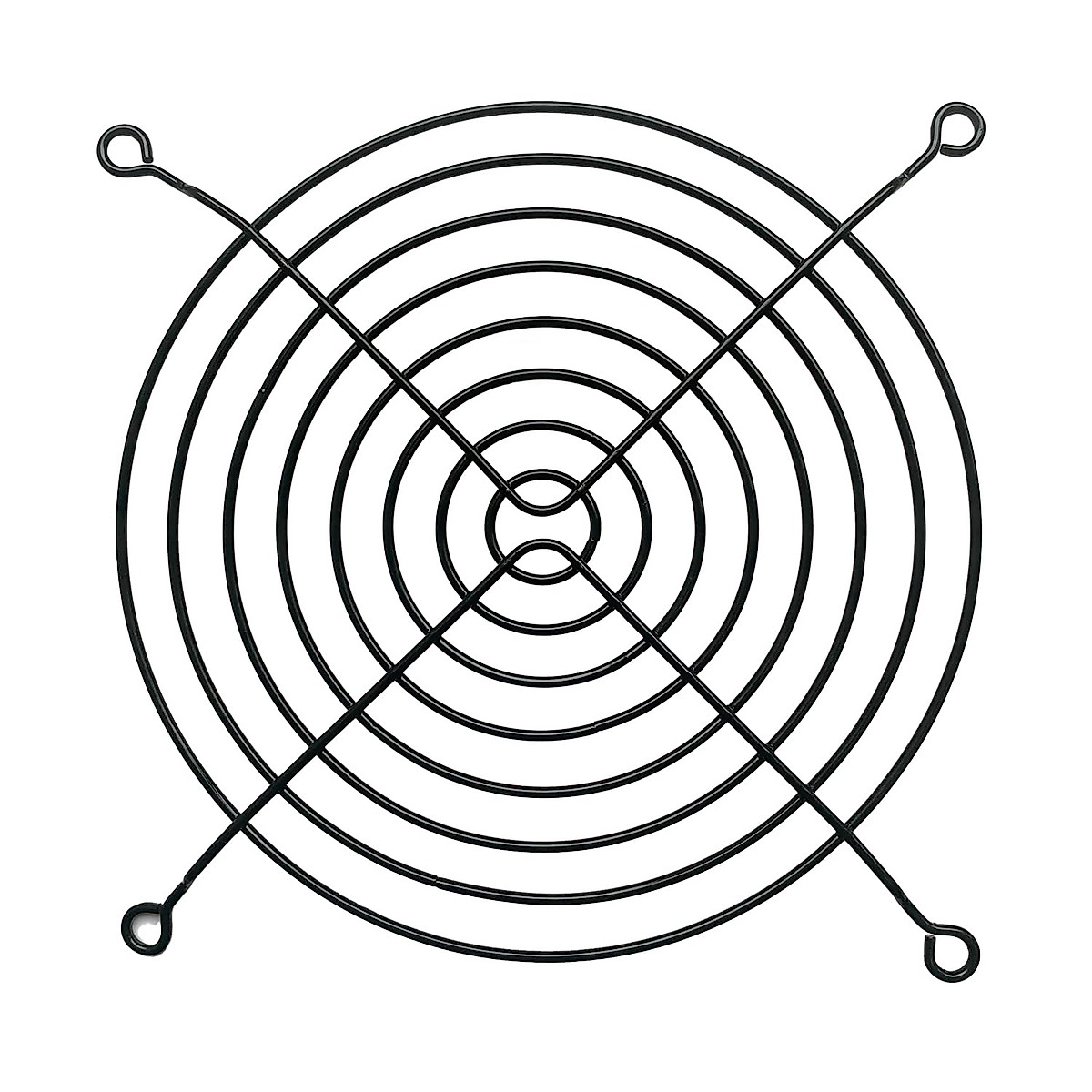 140mm Black Fan Grill/Guard with Screws (2 Pack)