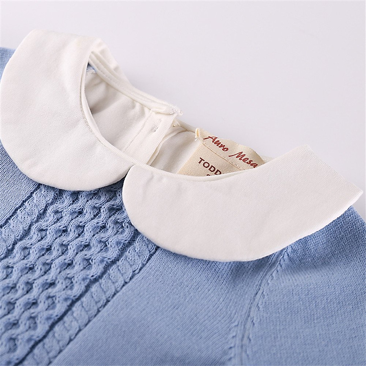 Auro Mesa Baby & Little Boy Girl Peter Pan Collar Knit Sweater Romper Outfit Clothes Twin Baby Clothing Jumpsuit Boutique 0-18M