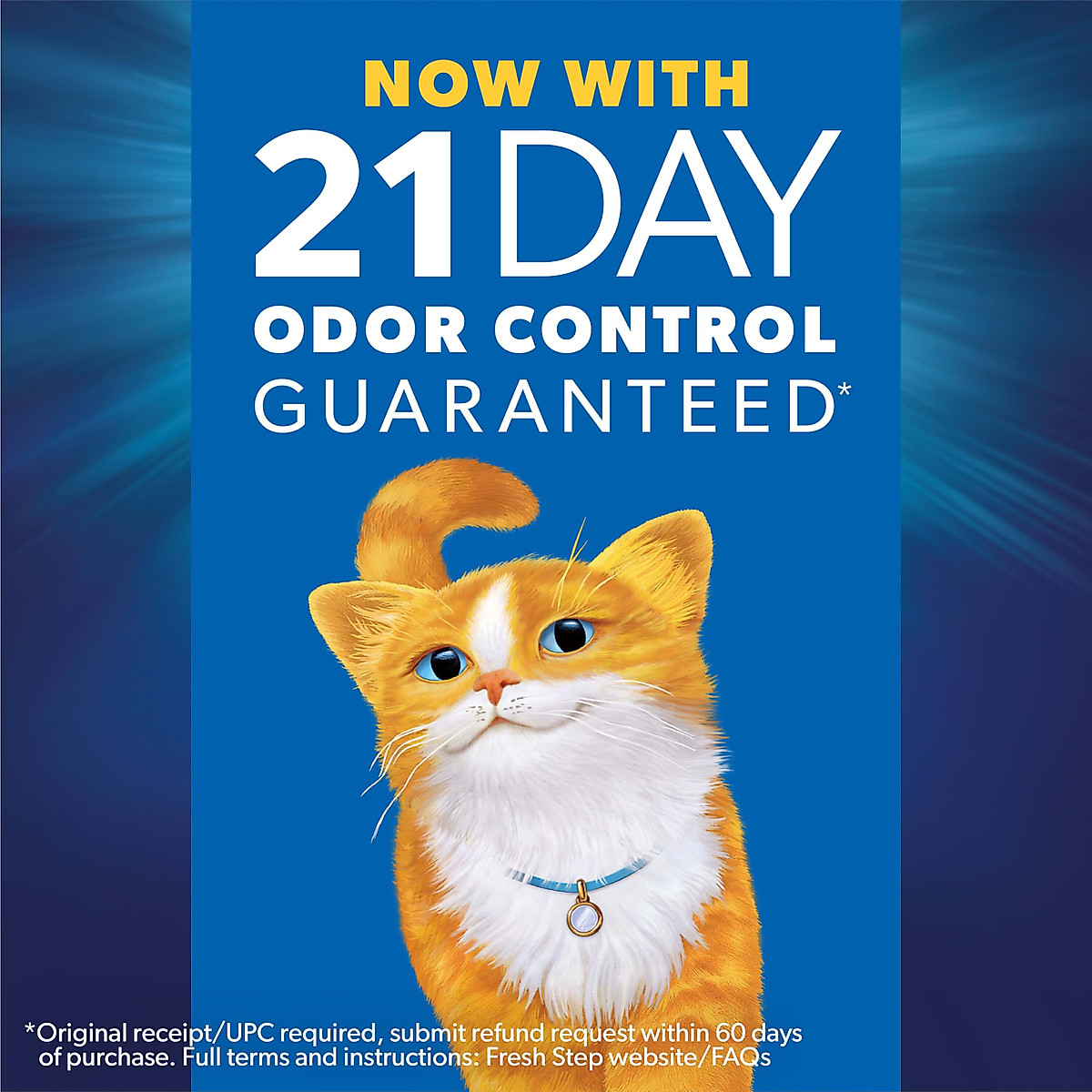 Fresh Step Clean Paws Cat Litter With Febreze Freshness With Febreze Gain Scent, Low-Tracking Clumping Litter With Guaranteed Odor Control, 22.5 lb. Box