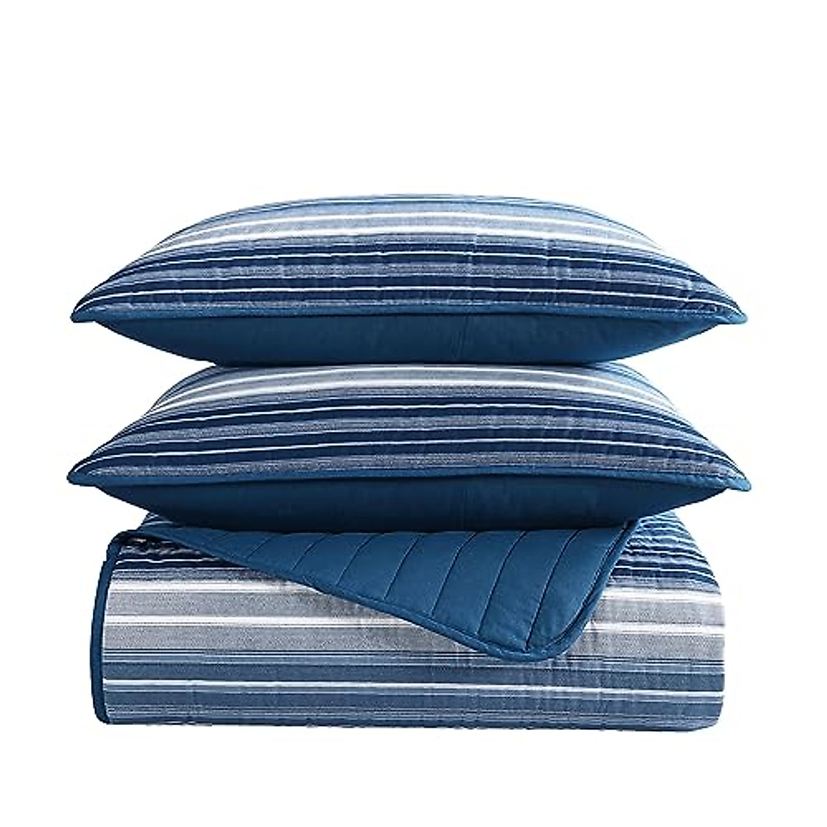 Nautica - Queen Quilt Set, Cotton Reversible Bedding with Matching Shams, Bedding Set for All Seasons (Coveside Blue, Queen)