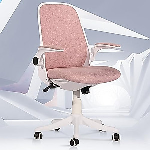 VECELO Pink Desk Wheels/Armrests Modern Home Office Chair Adjustable Height Task/Work 360° Swivel 39" H