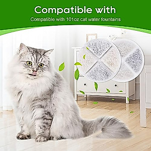 MyfatBOSS Cat Fountain Filters, 8 Pack Cat Filters for Water Fountain, Pet Water Fountain Filter, Cat Water Fountain Filter Replacement Compatible with 101 oz Cat Water Fountain