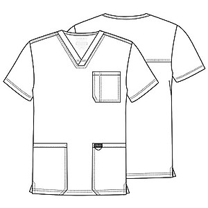 Cherokee V- Neck Men's Scrubs Top with Pockets WW670, L, Black