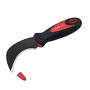 CHILI Tools Flooring Linoleum Knife with SK-5 Hardened Carbon Steel Blade and Soft Non-Sticky Rubber Handle for Cutting Carpet, Vinyl Flooring, Linoleum, Wallpaper, Made In Taiwan (2PCS)