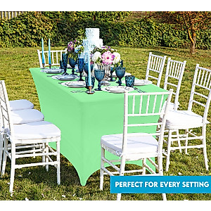 Utopia Kitchen Spandex Tablecloth 2 Pack [6FT, Bright Green] Tight, Fitted, Washable and Wrinkle Resistant Stretch Rectangular Patio Table Cover for Event, Wedding & Parties [72Lx30Wx30H Inch]