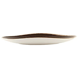 G.E.T. OP-1518-PCF Heavy-Duty Shatterproof Plastic Oval Melamine Serving Platter, 15" x 11", Pottery Coffee