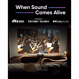 NOMVDIC P2000 Ultra Short Throw 4K Triple Laser Projector, 2500 ANSI Lumen, 50W Speaker, Dolby & DTS Support​, 3D, HDR10, UST Projector Laser TV for Home Cinema (Fire TV Stick 4K Max Included)