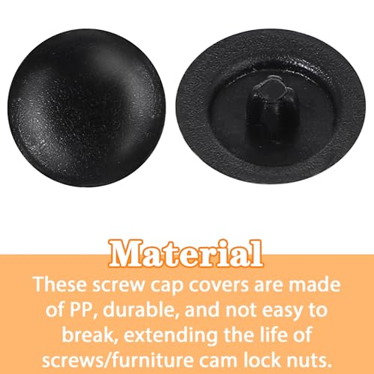 300Pcs Screw Covers Caps,Self Tapping Plastic Screw Caps,Snap-on Caps for Cross Screw Decorative Caps,Black (Without Screws)