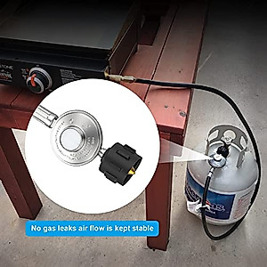 KEESHA 5 Feet Propane Hose QCC1 Regulator, 90 Degree Elbow Adaptor for Blackstone 17 inch and 22 inch Table Top Griddle Pit Boss Gas Grill, Low Pressure Propane Regulator Hose Connect to Propane Tank