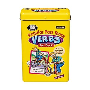 Super Duper Publications | Regular Past Tense Verbs Fun Deck Flash Cards | Educational Learning Resource for Children