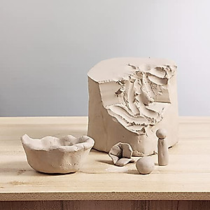 Deouss Mid High Fire White Stoneware Clay for Pottery;Mid Fire Cone 5-7;Ideal for Wheel Throwing,Hand Building,Sculpting;Great for All Skill Levels;Whiteware Clay- Pottery Clay Fires White;5 lbs