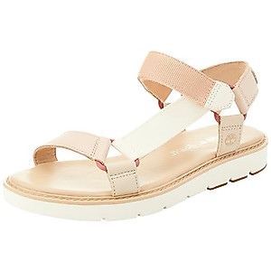 Timberland Women's Bailey Park F/L Strap Sandal, Light Beige Nubuck, 8.5