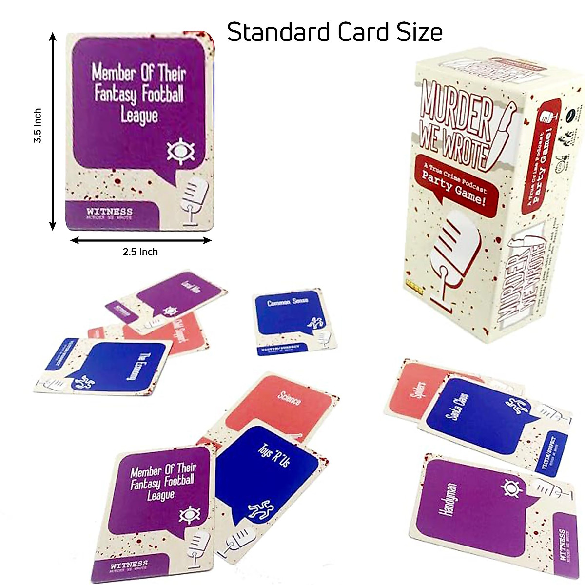 KESS Murder We Wrote - Murder Mystery Party Game for Adults & Teens, 3-8 Players, Ages 14+, Card Game Based on True Crime Podcasts, Playtime 30-90 Mins