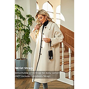 ZVE iPhone 13 ProMax Wallet Case with Card Holder, Zipper RFID Blocking Phone Case with Wrist Strap, Leather Handbag Case for Women Case for iPhone 13 Pro Max 6.7"(2021)- Black