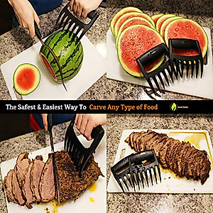 Cave Tools Talon-Tipped Meat Claws for Shredding Pulled Pork, Chicken, Turkey, and Beef- Handling & Carving Food - Barbecue Grill Accessories for Smoker, or Slow Cooker - Black