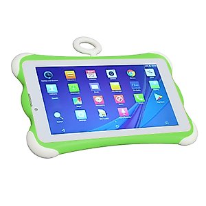 Naroote Kids Tablet, Green 128GB Expandable Storage 100-240V Eye Protection Tablet 6000mah Rechargeable Battery HD 1280x800 7 Inch (US Plug)