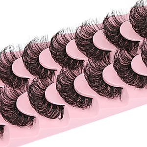 HeyAlice Mink Lashes Fluffy False Eyelashes 22mm Natural Dramatic Eye Lashes Pack D Curl Volume Strip Fake Eyelashes (HY2)