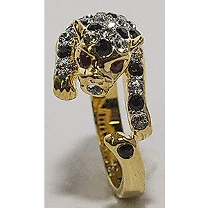 RS Covenant Women's 18 Kt Gold Plated Dress Ring Austrian Crystal Leopard 021 (8)