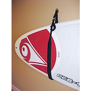 Suspenz Kayak Canoe Stand Up Paddle Board SUP Hanger, DLX Strap Storage System Padded, Black, 36" (40-4011)