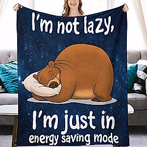 Bear Blanket Cute Funny Bear Decor Animal Throw Blanket Bear Gifts for Girls Boys Super Warm Soft Plush Lightweight Fleece Flannel Blanket Winter Couch Bedding Blanket for Kids Adults Women 40"x50"