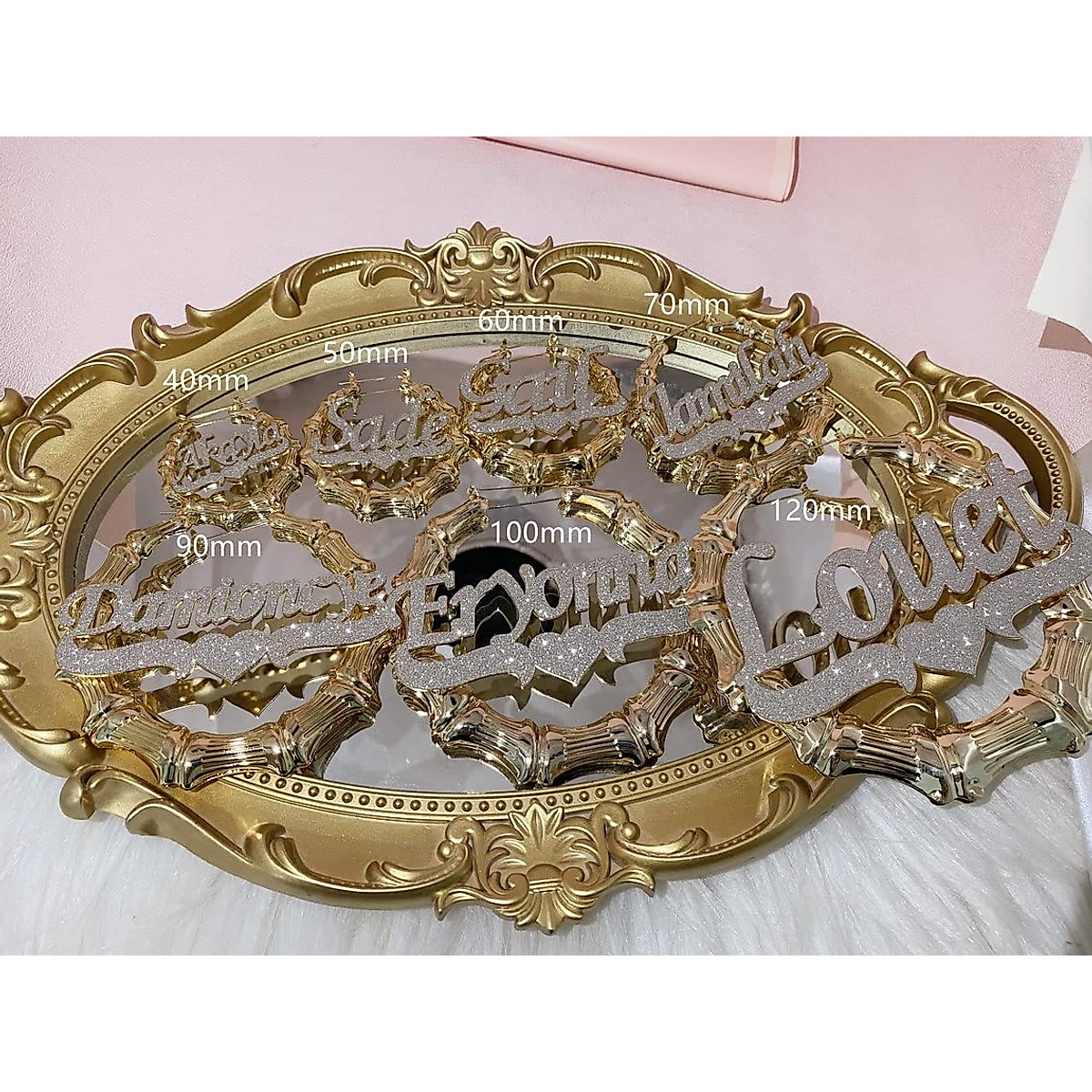 Custom Name Earring Bamboo Earring Personalized Gold Plated Name Bamboo Hoops For Girls Women Gift Graduation Earring gift