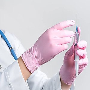 200-2000 PCS Tronex Pink XS - XL Nitrile Exam Gloves Chemo Rated Finger Textured Powder Free Medical Grade Non Latex Disposable Gloves (2000, XS)