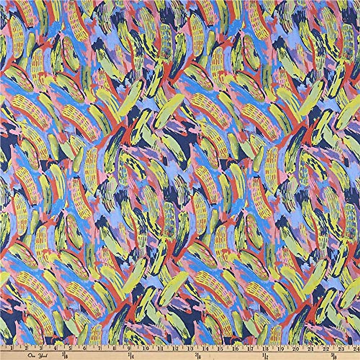 Katie Kortman Digital Lush & Wild Double Gauze Pickles Blue/Green, Fabric by the Yard