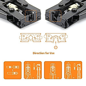 Etekcity Coax Cable Crimper, Multifunctional Compression Connector Adjustable Deluxe Tool for F BNC RCA, RG58 RG59 RG6, Universal Wire Cutters -25706348096