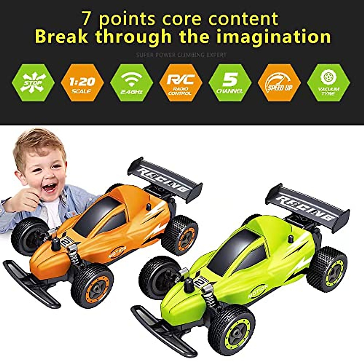 Hobby RC Race Cars for Boys Girls, 2 PCS High Speed Remote Control Racing Cars with Rechargeable Battery for Kids, 2.4Ghz RC Drift Car Racing Sport Toy Cars for Boys Girls Kids Gift for Christmas