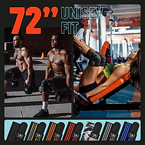 Mava Sports Knee Wraps (Pair) for Men & Women | Ideal for Cross Training, WODs, Gym Workouts, Weightlifting, Fitness & Powerlifting | Knee Straps for Squats | 72" Compression & Elastic Support