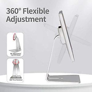 EMONITA Magnetic iPad Stand with 360° Adjustable Rotatable Charging Port iPad Cases - Silver