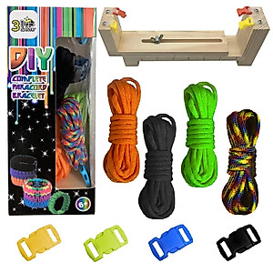 3 Bees & Me Paracord Bracelet Kit for Boys & Girls - Complete DIY Friendship Bracelet Maker Set with Jig Loom & Paracords for Kids, Tweens & Teens