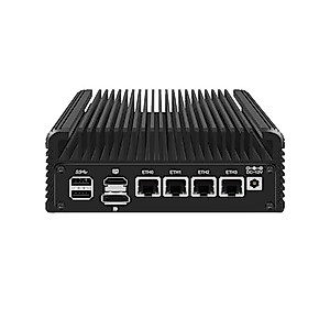 Micro Firewall Appliance, Mini PC, OPNsense, VPN, Router PC, Intel Alder Lake-N 12th Gen N100, HUNSN RJ35, GPIO, TF Slot, HDMI, DP, 4 x 2.5GbE I226-V, 8G DDR5 RAM, 128G SSD