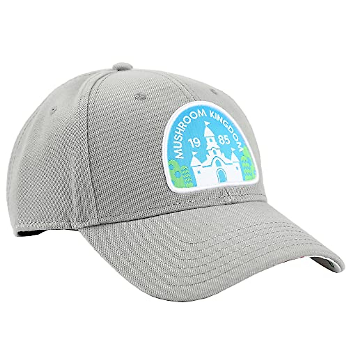 Bioworld Super Mario Bros Mushroom Kingdom Woven Patch Cotton Twill Structured Cap Gray
